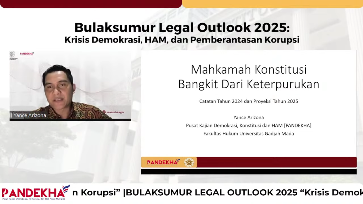Bulaksumur Legal Outlook 2025: Forum Tahunan Fakultas Hukum UGM Membahas Refleksi dan Proyeksi ...